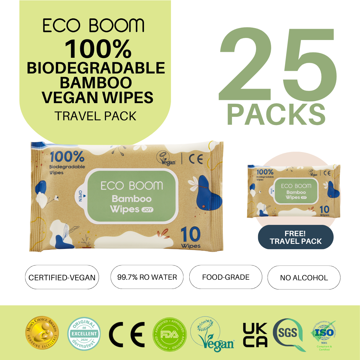 Biodegradable Bamboo Wipes Travel Pack – ECO BOOM PH